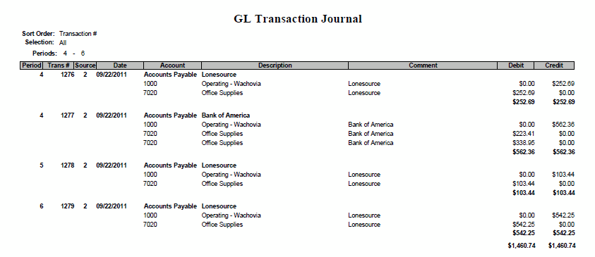 Transaction Journal – Orion Law Management