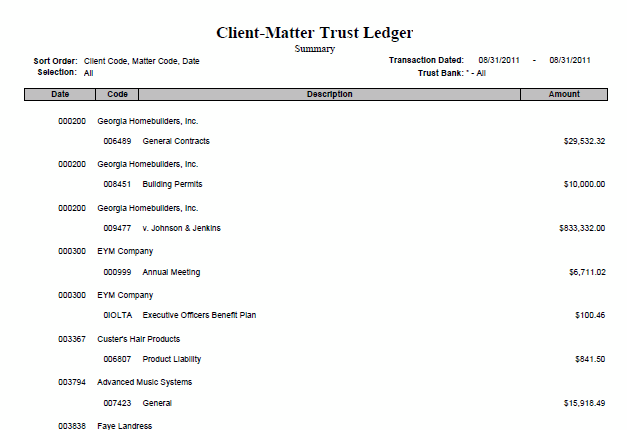 Client-Matter Trust Ledger – Orion Law Management
